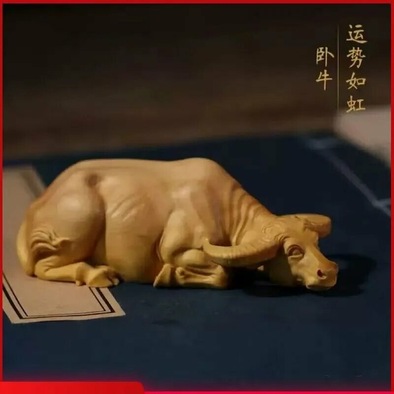 Статуя буйвола, Натуральная древесина, Туя восточная, Резьба по дереву