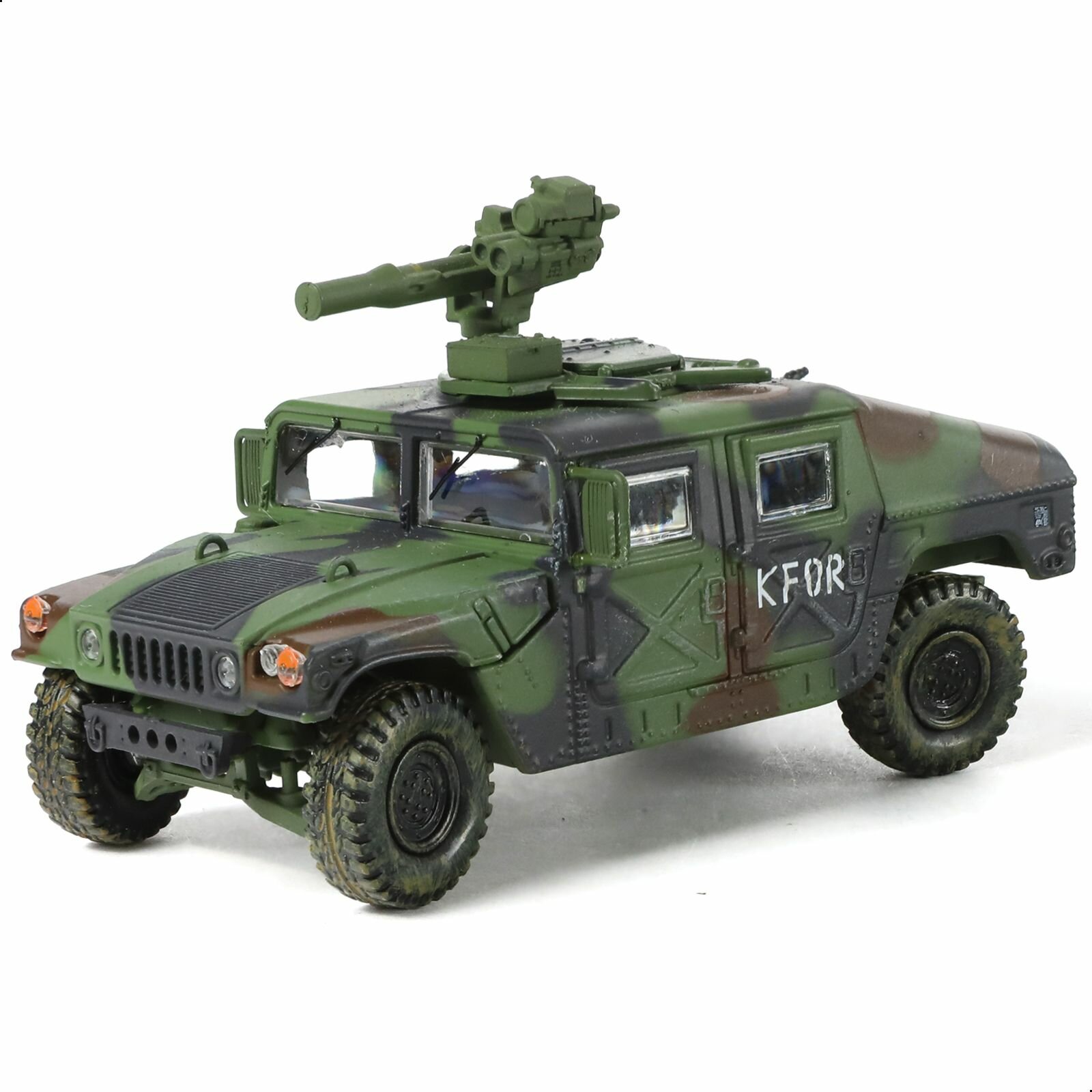 Модель военного внедорожника Hummer 1:64, литой металлический автомобиль KFOR с реалистичными деталями, коллекционный армейский транспорт