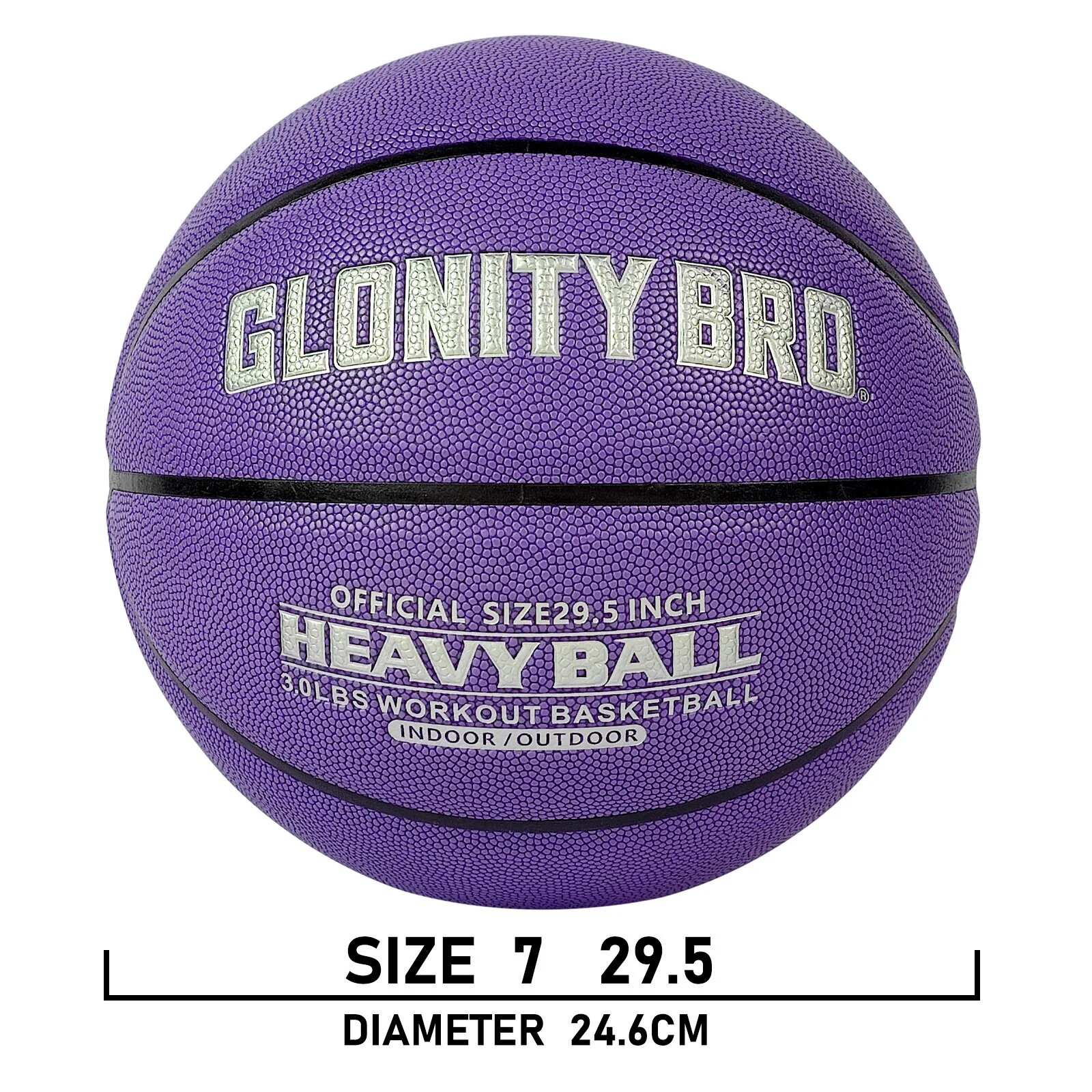 Утяжеленный тренировочный баскетбольный мяч 3/2,2 фунта в помещении и на открытом воздухе, высококачественный композитный баскетбольный мяч для улучшения дриблинга, фиолетовый
