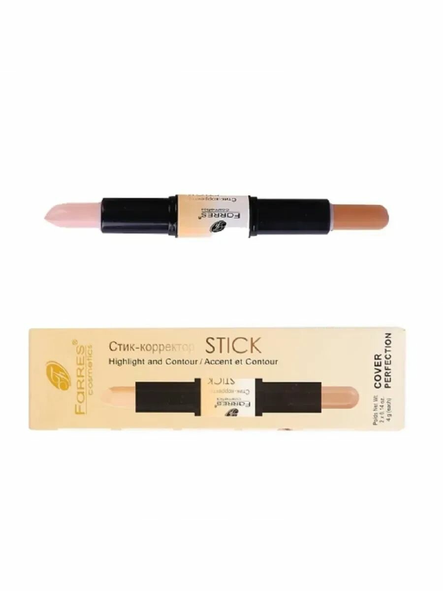 Тональный крем FARRES стик-корректор, двусторонний, для контурирования