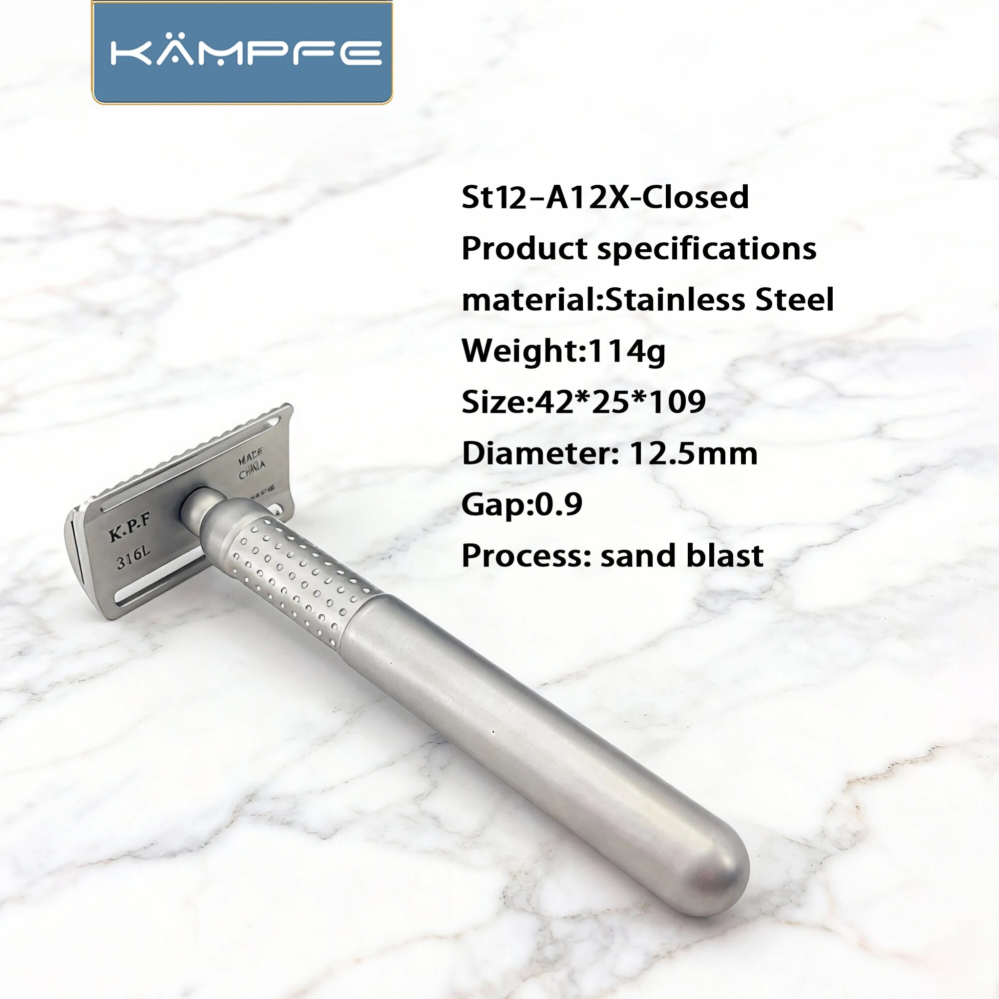 KAMPFE стальная двусторонняя бритва St12-A12X-Closed