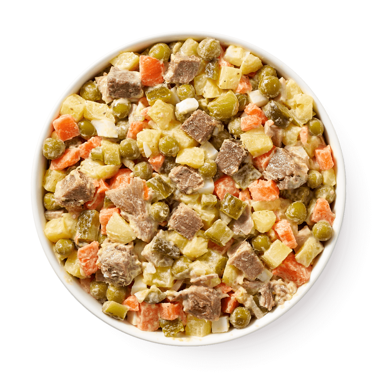 Салат Яндекс Лавка "Оливье" с говядиной, пластиковый контейнер