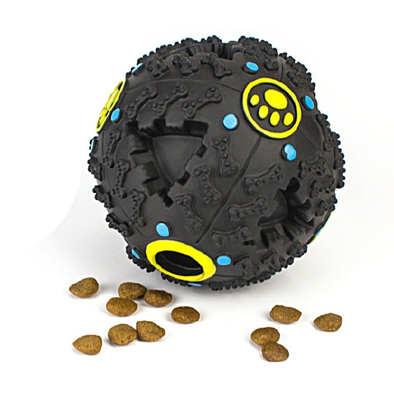 Маленький 8 см игрушечный мяч для кормления собак черного цвета медленное кормление лакомство