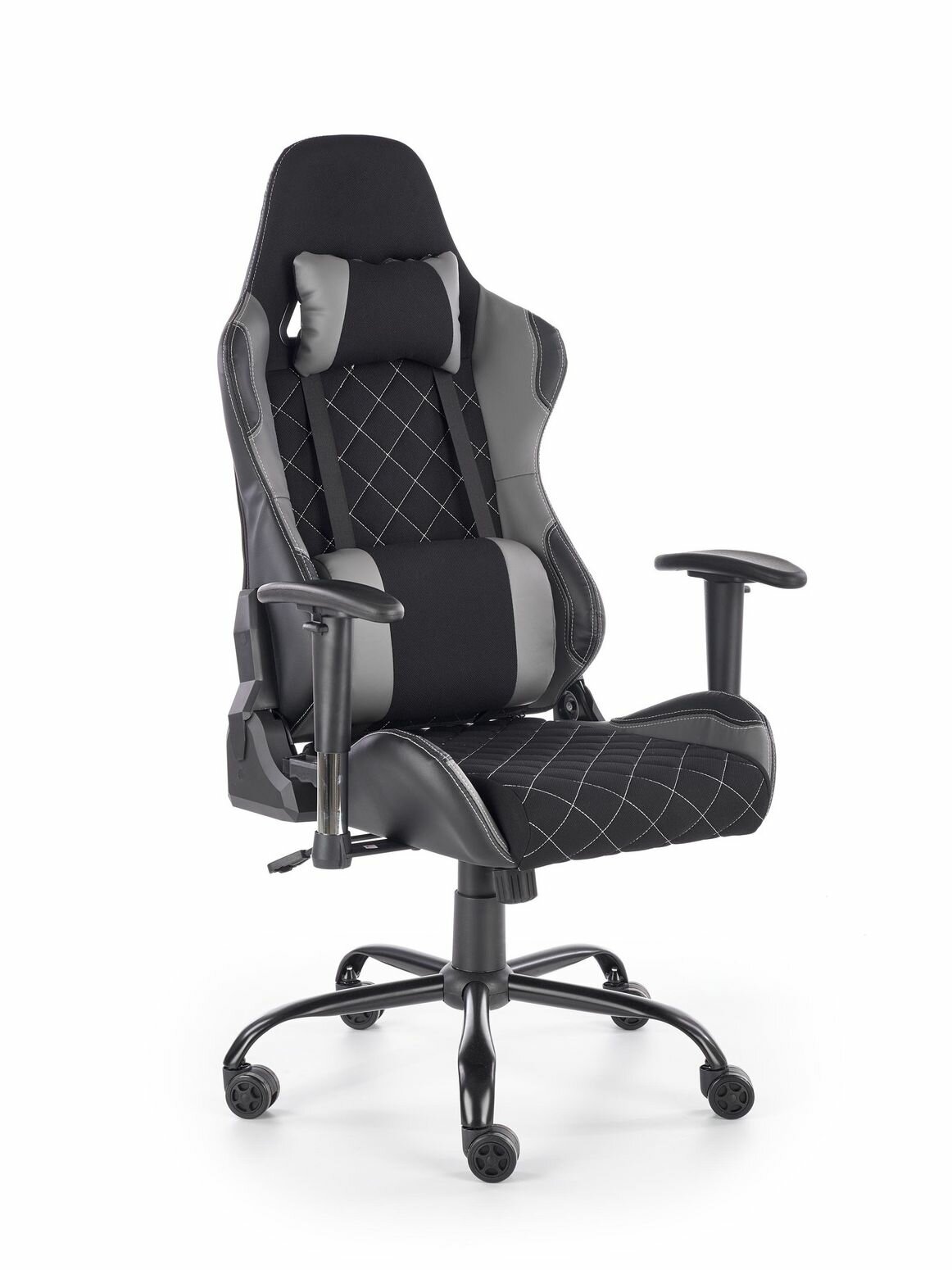 Компьютерное кресло HALMAR DRAKE эргономичное, чёрно-серое, ткань, TILT