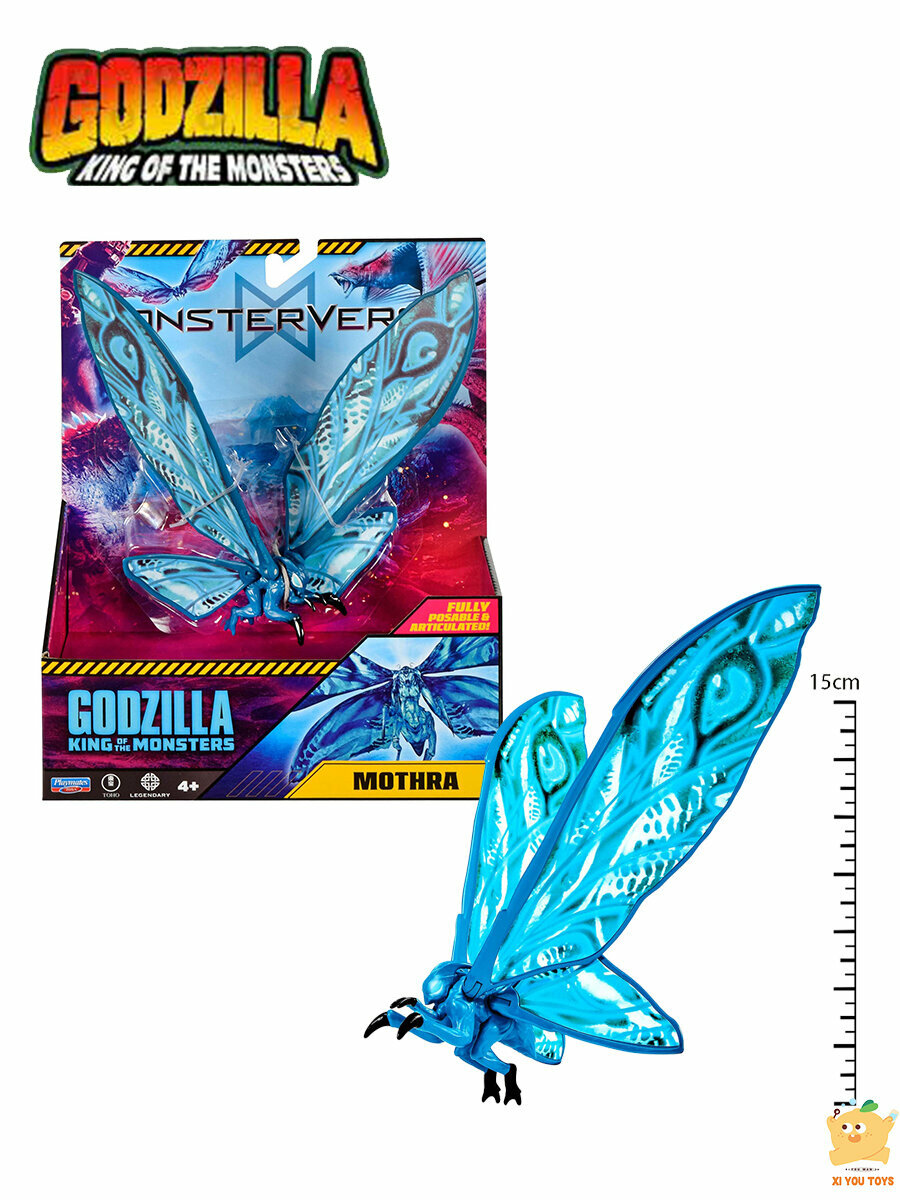 MonsterVerse Godzilla King of The Monsters Mothra / 6-дюймовая Шарнирная Фигурка Король Годзилла Икс Конг Мотра, Подходящая Для Детей В Возрасте От 4 Лет И Старше.