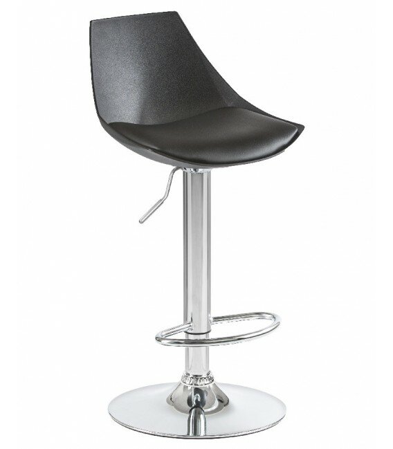 Стул барный DOBRIN 3000-LM ROCKY, цвет сиденья черный, цвет основания хром