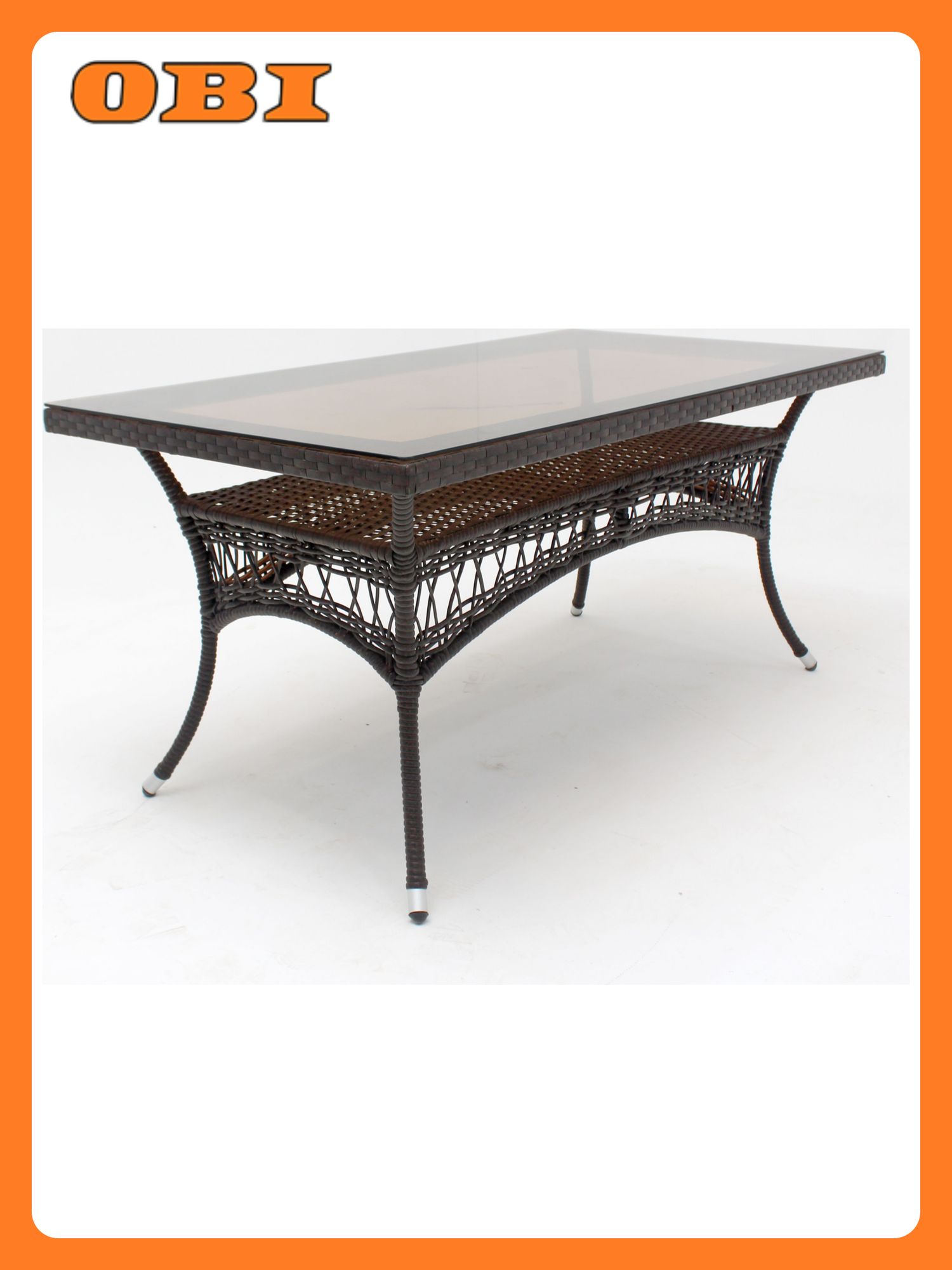 Стол садовый Deco 120, искусственный ротанг, стекло, коричневый, 120 см x 85 см x 75 см