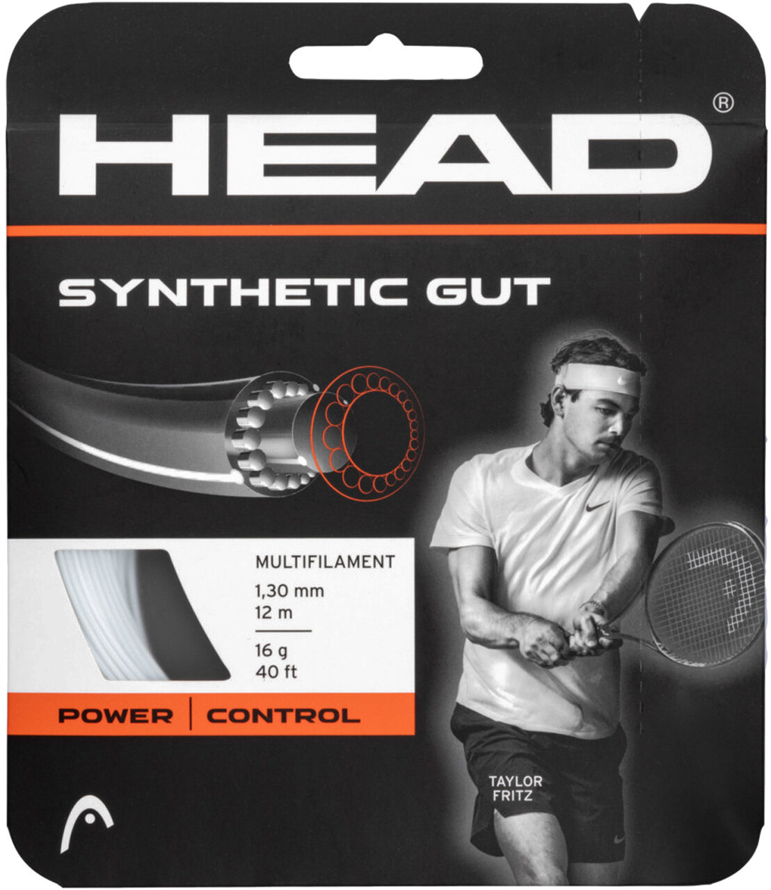 Струны для ракетки Head Syn Gut 16 Нейлон белый Большой теннис 281111-16WH