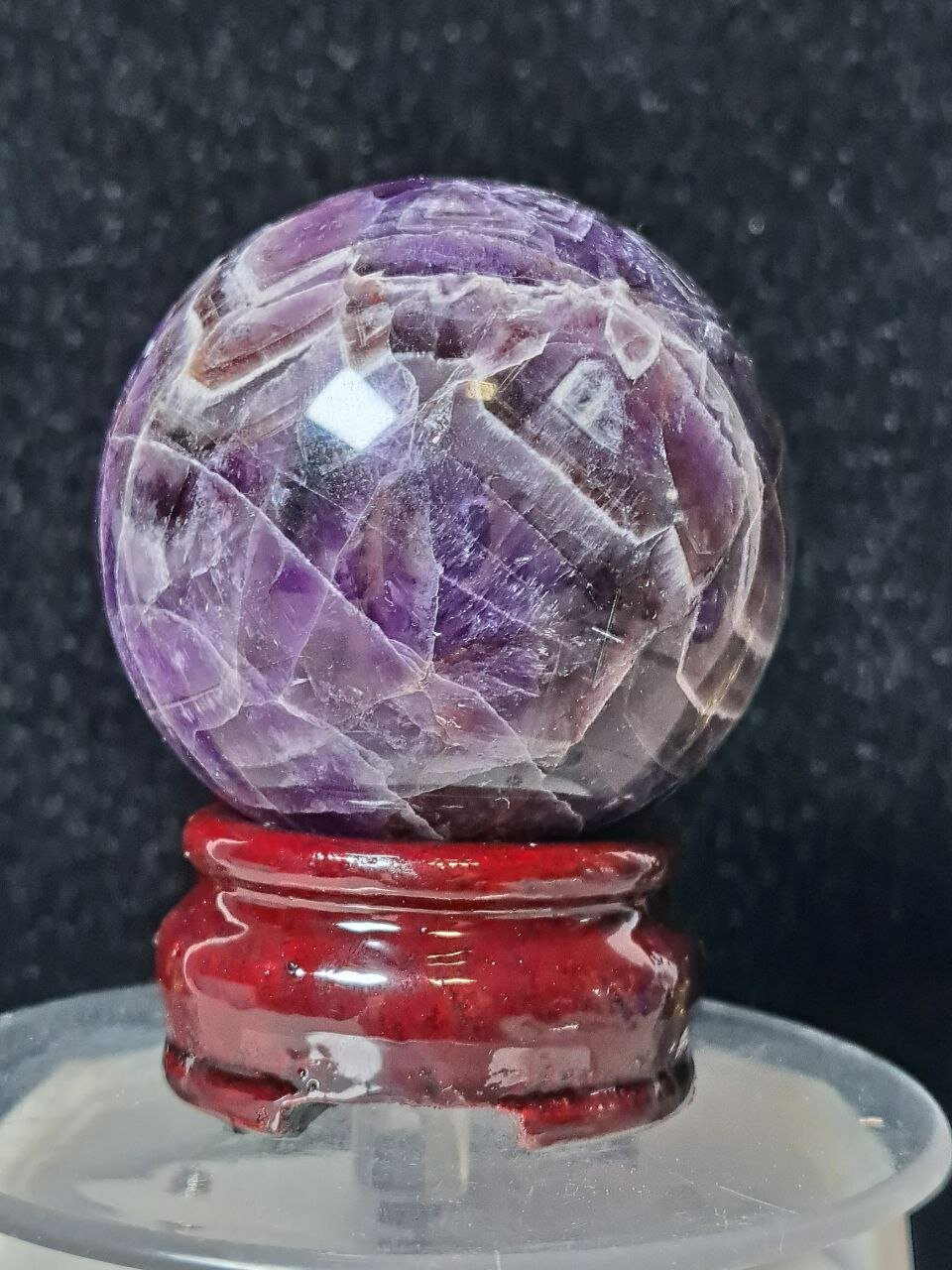 Камень шар аметист шеврон, натуральный камень, талисман, оберег, декор для дома, 262 гр