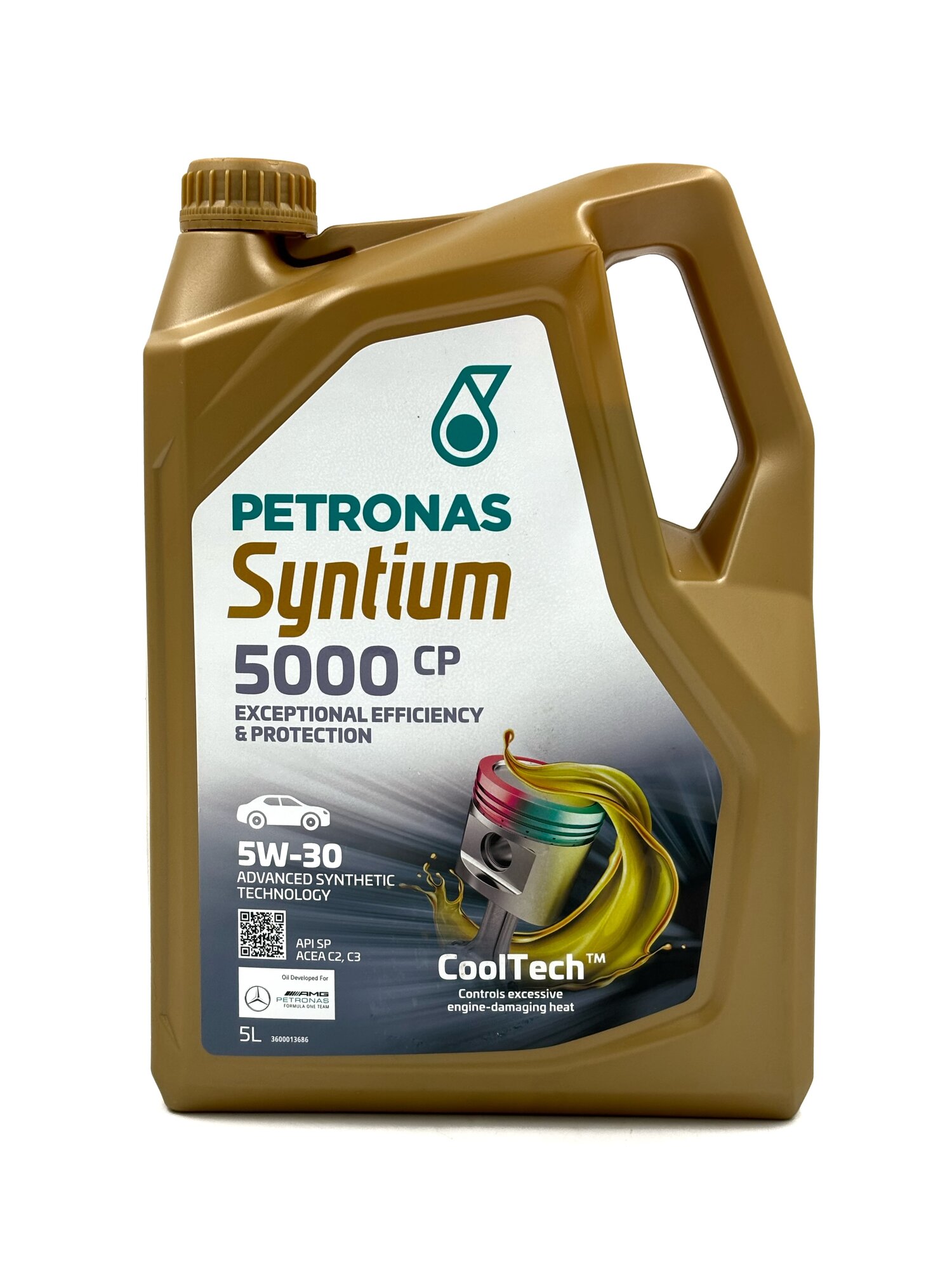 Масло моторное Petronas Syntium 5000 CP 5W-30, 5 литров, синтетическое