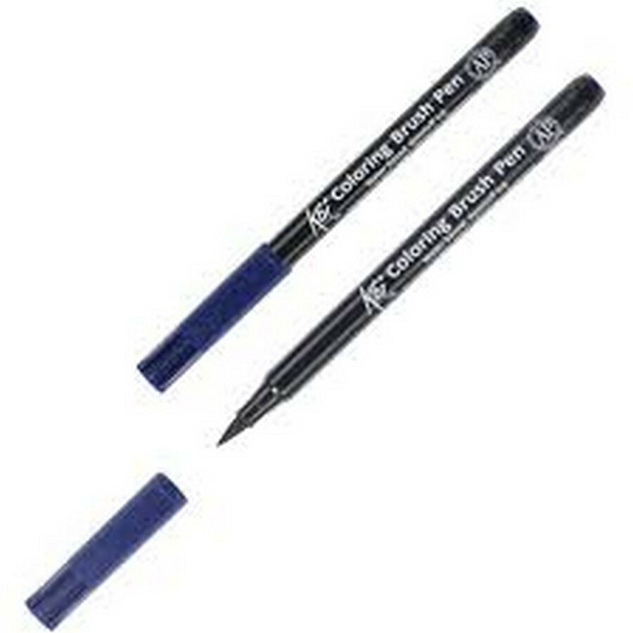 Маркер акварельный KOI Coloring Brush Pen, художественный, кисть, цвет 43 Prussian Blue (Sakura XBR#43)