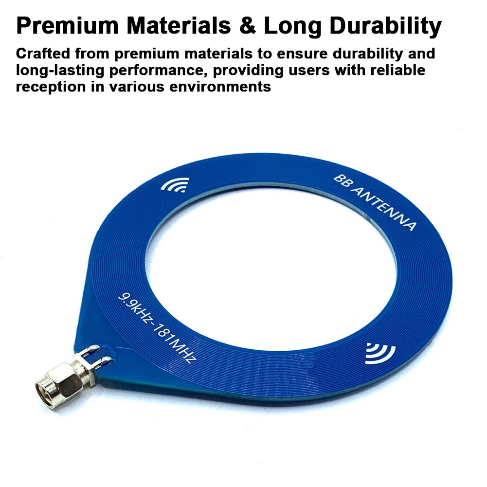 Антенна Small BB Antenna 9.9khz-181mhz Broad Frequency Donut MW SW Antenna SMA Interface Directional Reception Loop Antenna для приёмника Malachite SDR TEF6686, размер 110*100*3мм, вес 40г, в комплект входят 1 антенна