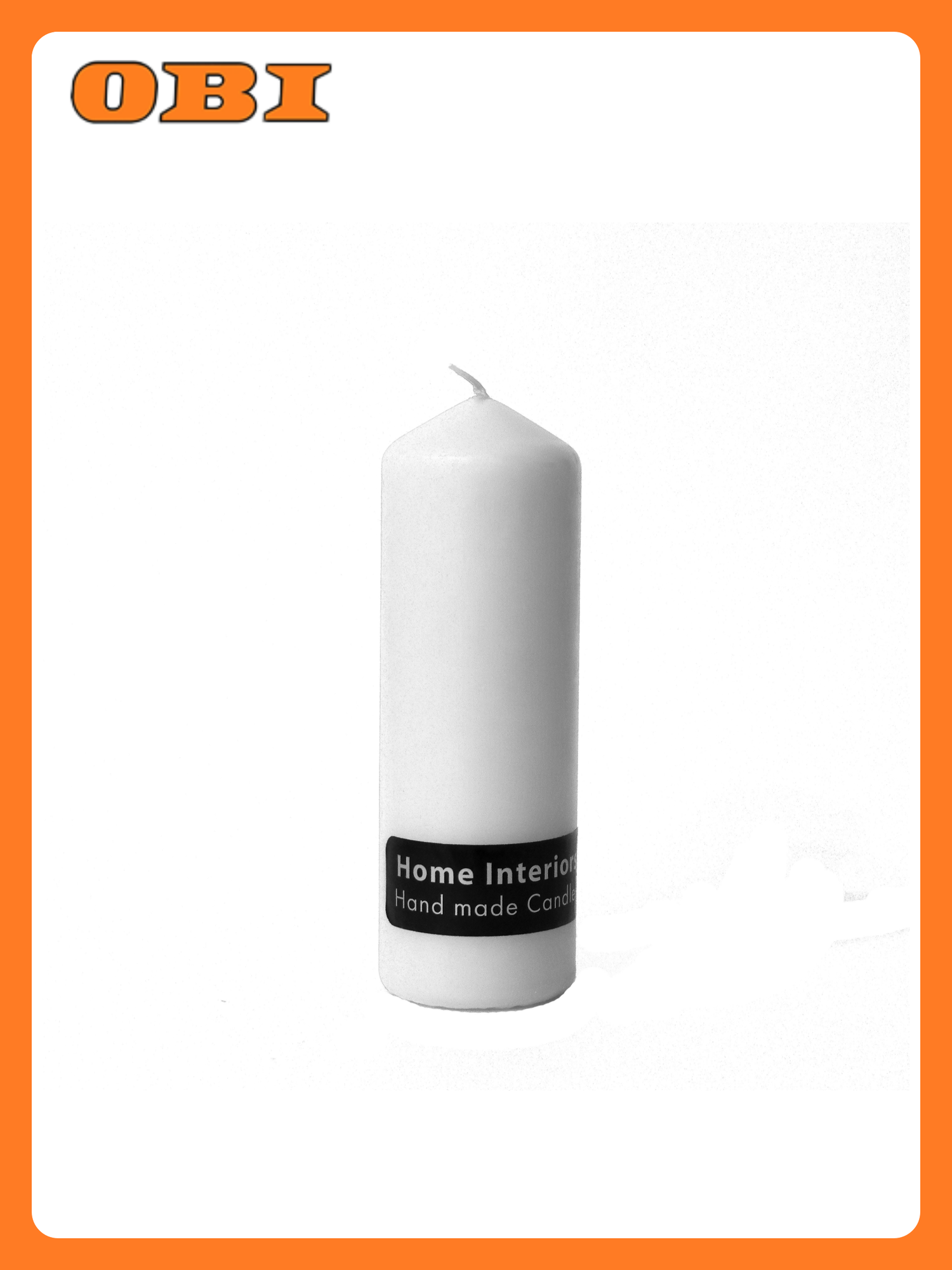 Свеча Home Interiors, цилиндрическая, парафиновая, без аромата, 6x12 см