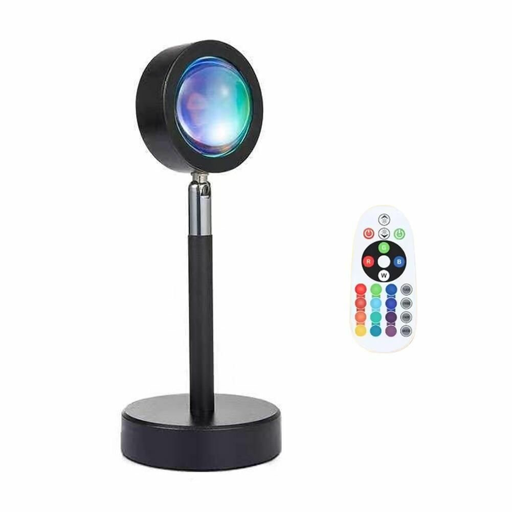 Лампа с RGB для пультом Sunset Lamp RGB, питание USB, проектор заката, атмосферный светильник
