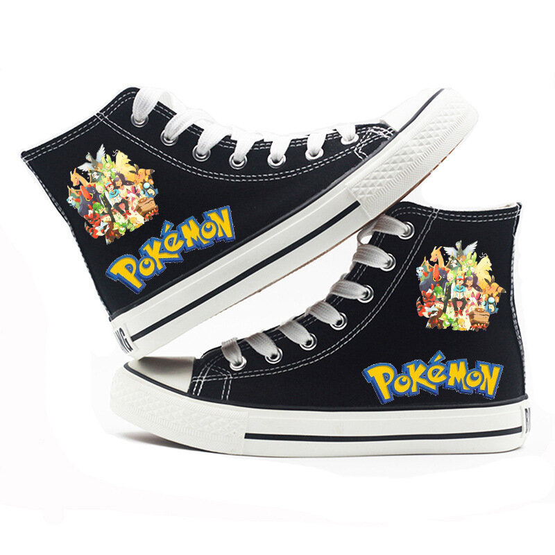 Кроссовки из парусины с принтами в стиле аниме, повседневная обувь, обувь для студентов и парная обувь.