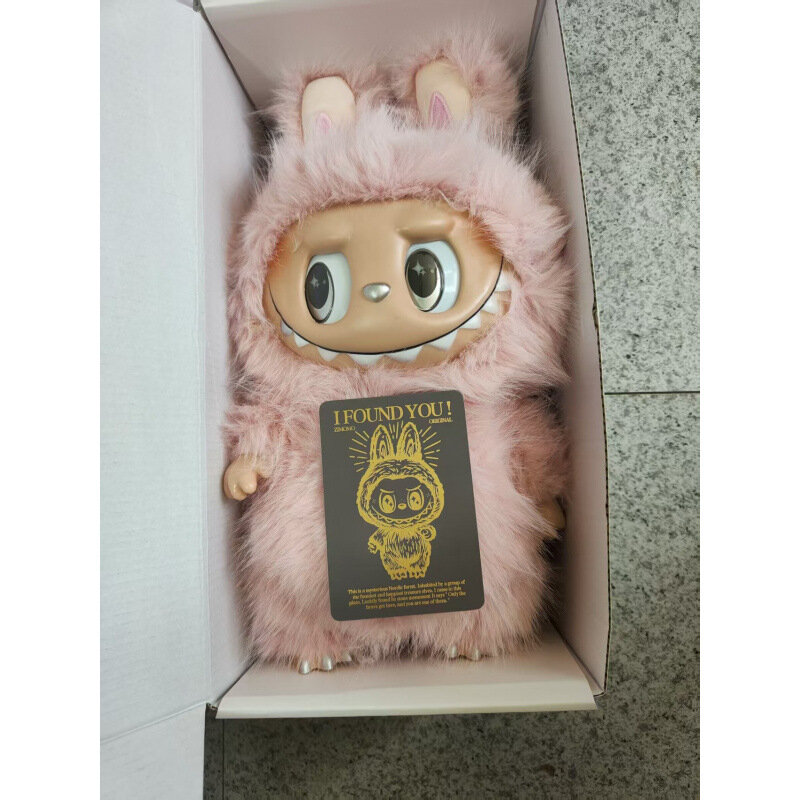 Мягкая виниловая игрушка ZIMOMO Big Boss LABUBU Archangel, 58 см и 38 см, большая кукла в подарочной коробке.