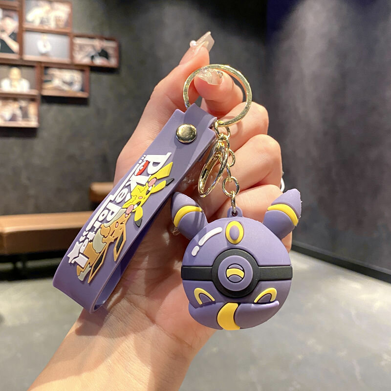 Брелоки с Пикачу, покемонами и семейством Иви, плюшевые игрушки, милые брелоки для рюкзаков, автомобильные брелоки