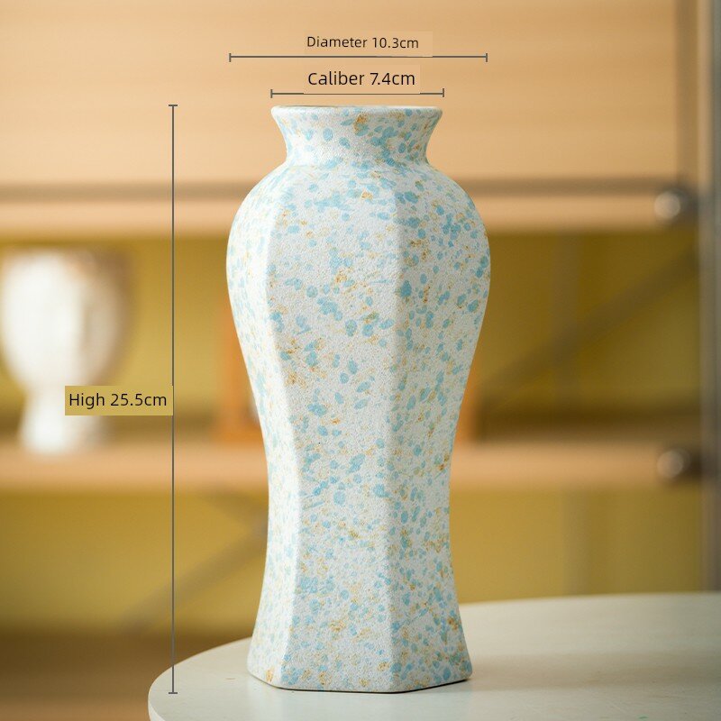 Простая керамическая ваза в стиле ретро для декора гостиной, для сухоцветов, настольное украшение, деревенская