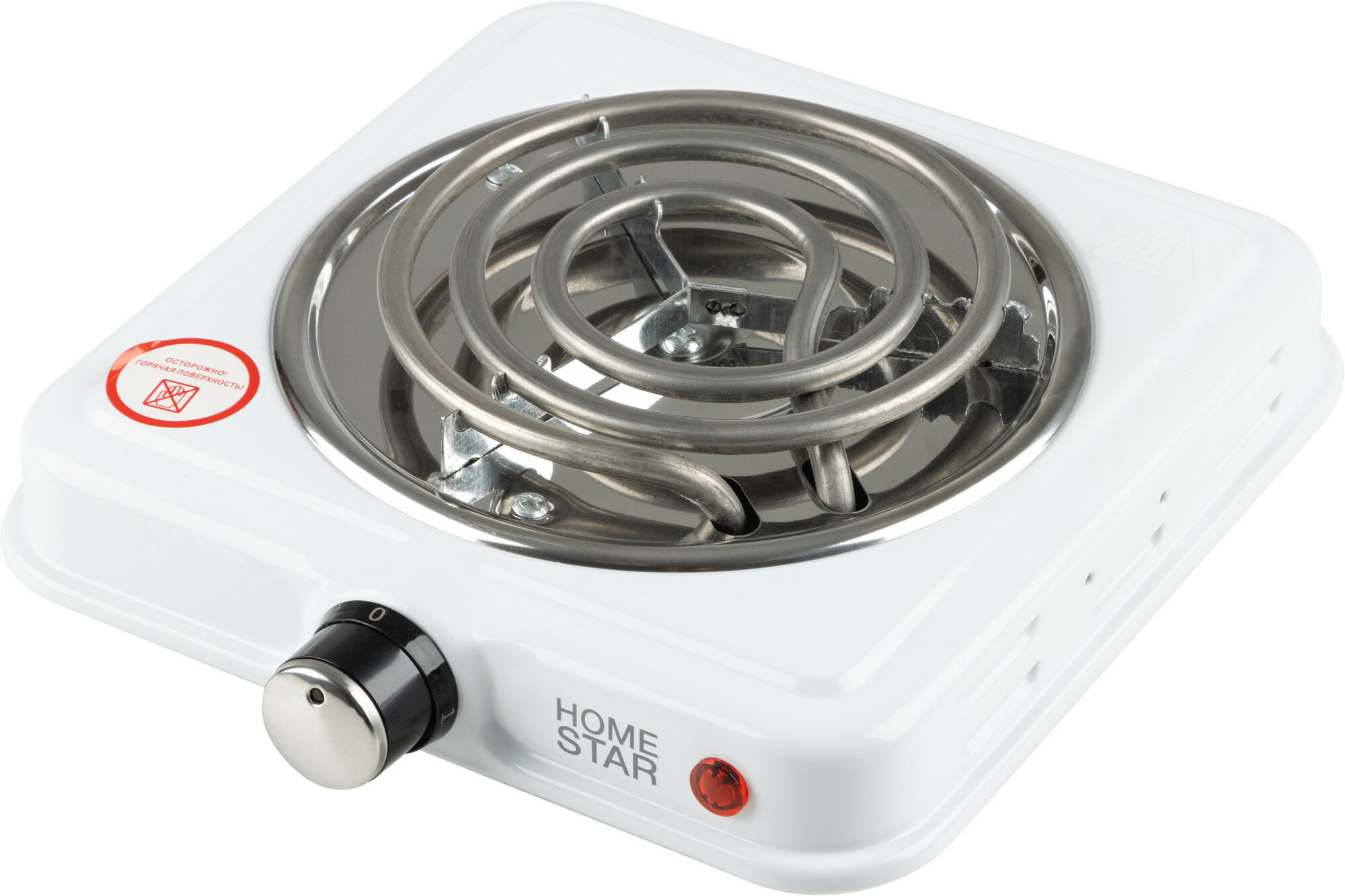 Плитка электрическая HOMESTAR HS-1107, 1000 Вт, 1 конфорка, белая