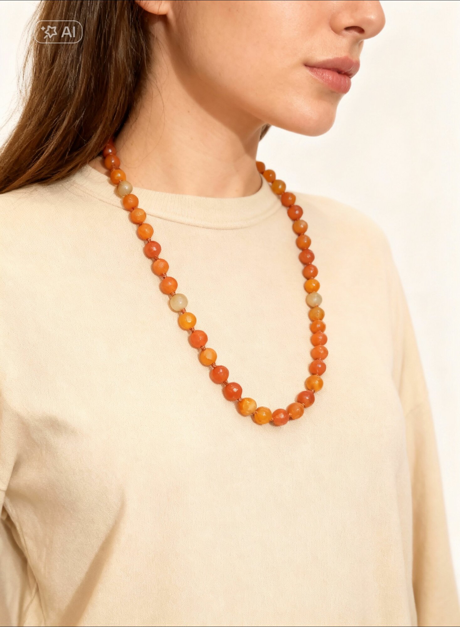 Бусы, сердолик