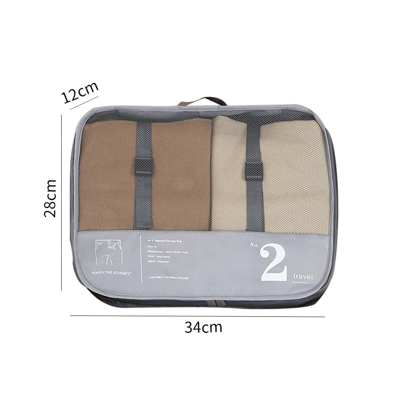 Дорожная компрессионная сумка для хранения, костюм из шести предметов, сумка для организации и упаковки одежды,