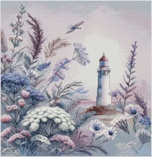 Наборы для вышивки крестом Dahlia Маяк 14CT, 16CT, 18CT 16CT white canvas