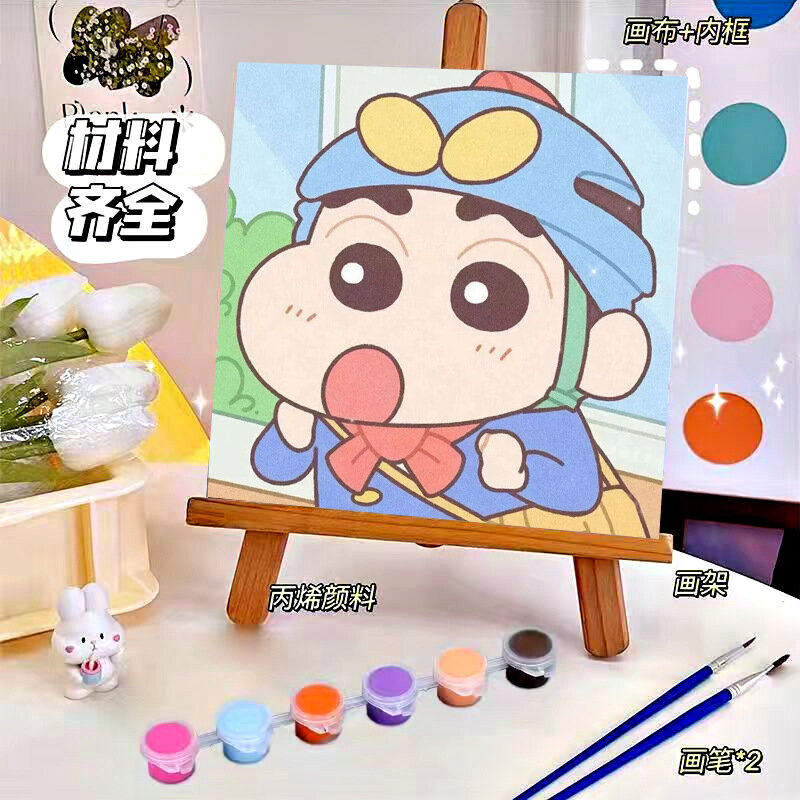 Цифровая картина маслом 20*20, аниме, раскраска маслом, ручная роспись маслом, декор для спальни.