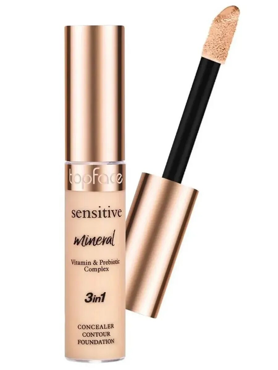 Консилер Topface Sensitive Mineral 3in1 Concealer, Минеральный 3в1, 001