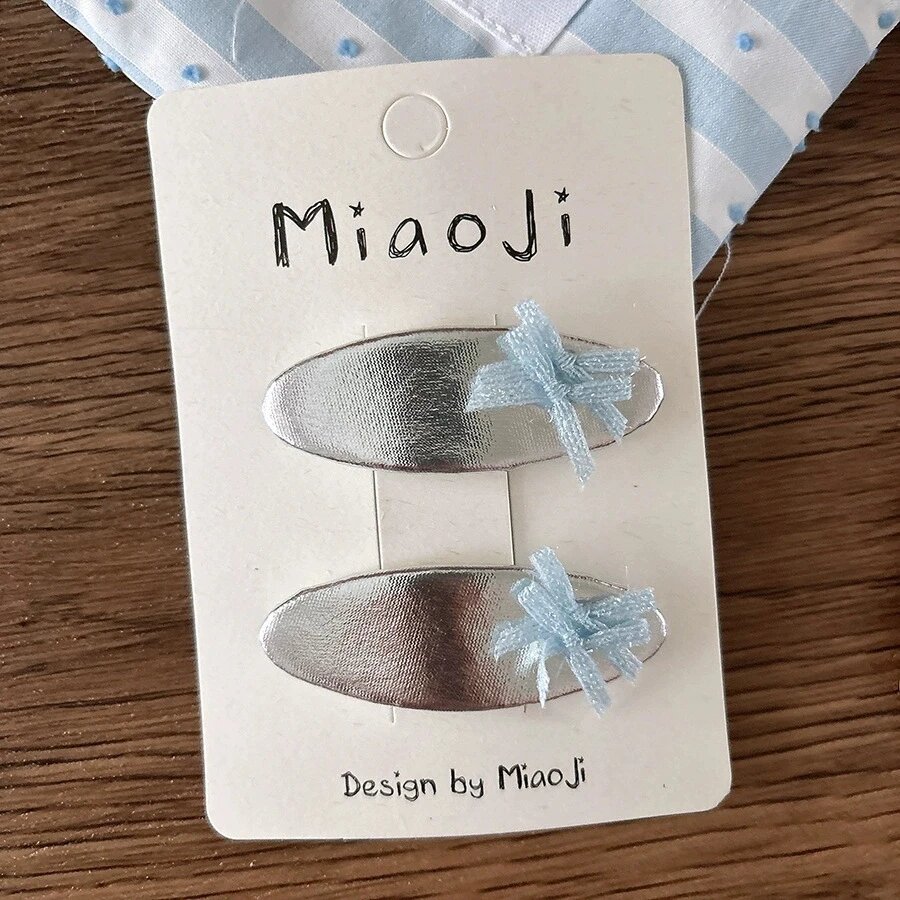 Серебряные заколки из искусственной кожи для девочек 16