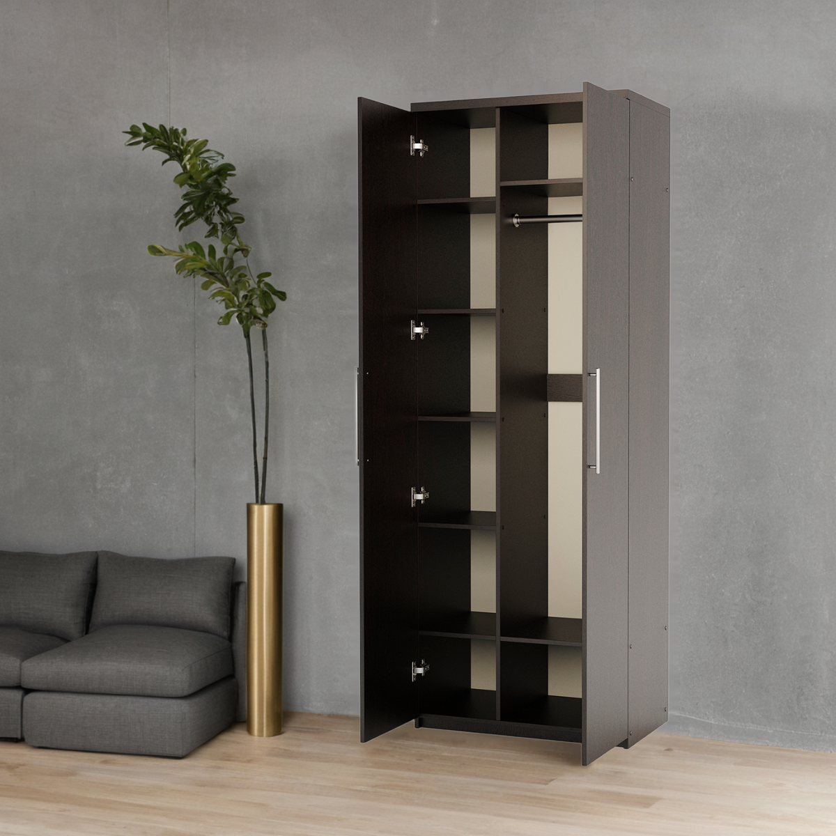 Шкаф комбинированный Ритм МК-22 90х60х240 см, распашной, в прихожую, лдсп Венге