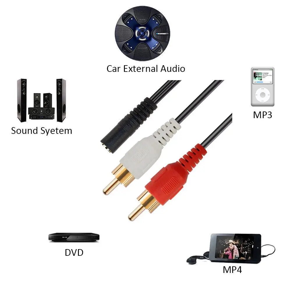 Аудио кабель RCA - 3.5 мм — фото 1
