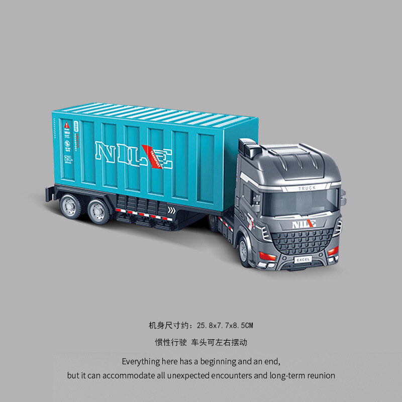Детская инерциальная транспортная модель грузовика-прицепа, имитация контейнера, городской грузовой автомобиль, подарок для мальчика.