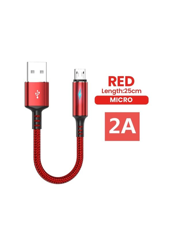 Короткий кабель Olaf USB C длиной 0,25 м — Micro USB, быстрая зарядка, совместим с iPhone/Xiaomi/Huawei/Samsung, серый