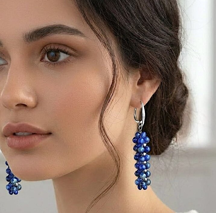 Серьги, лазурит