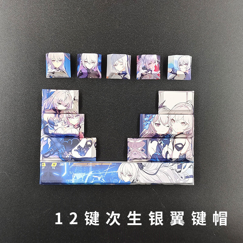Креативные аниме-клавиши, оригинальные высокие клавиши-пазлы, клавиши с индивидуальностью, стиль милой девушки, механические клавиши для клавиатуры
