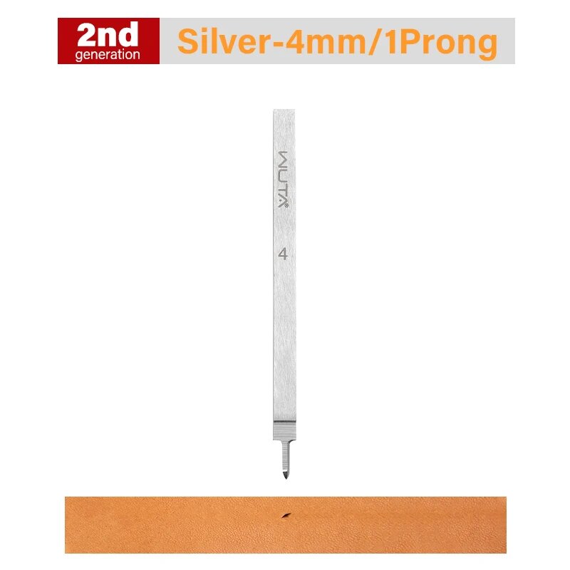 WUTA Долото для кожи, 4 мм, серебряное, 1 Prong, 2nd generation