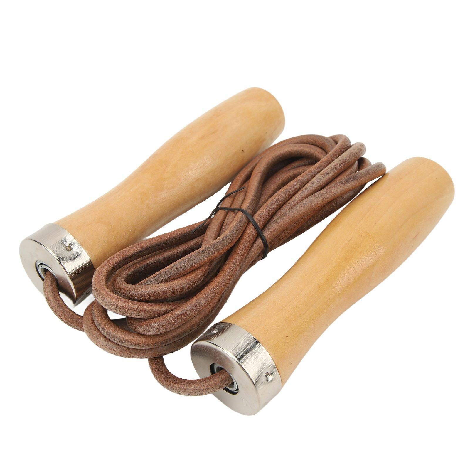 Скакалка из воловьей кожи с деревянной ручкой, портативная, высокоэффективная скакалка для фитнес-упражнений