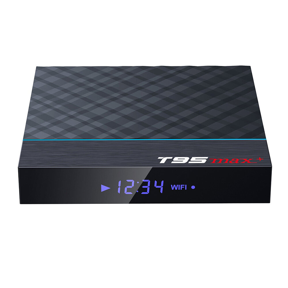 T95 MAX Plus Smart TV Box Android 9.0 S905X3 64 Bit 2.4G+5G Dual-band WiFi UHD 8K VP9 H.265 4GB/64GB Black