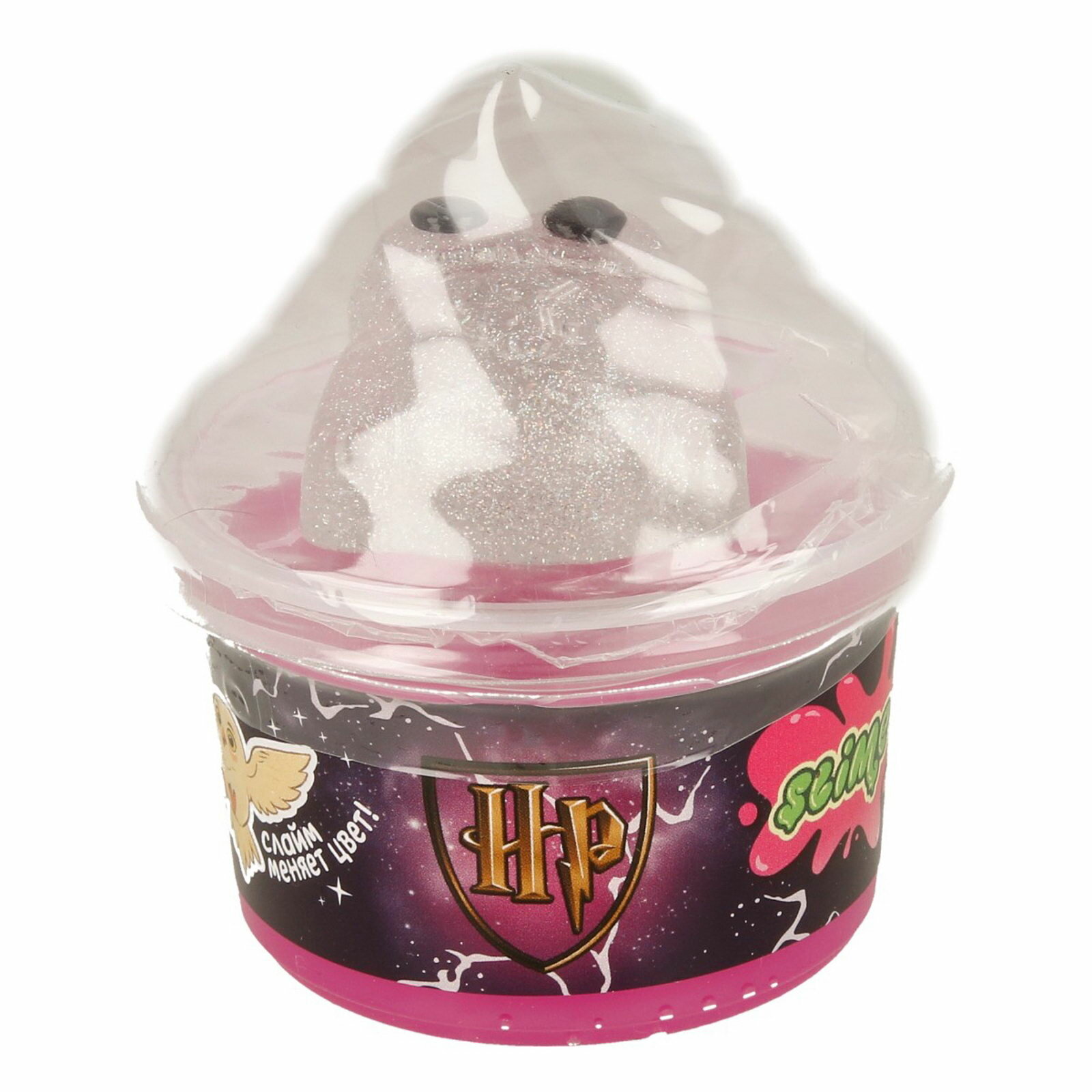 Слайм "Сова" Академия магии, розовый, меняет цвет, вид: слаймы