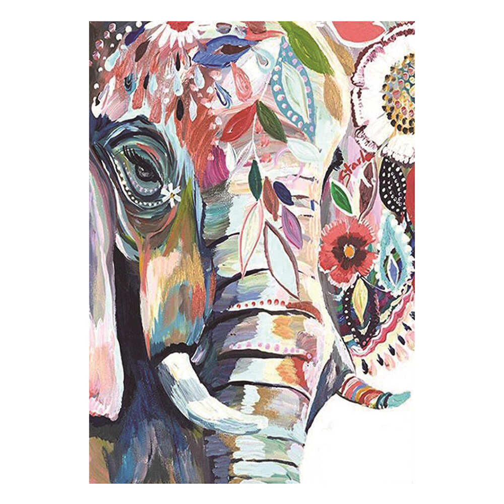 DIY 5D Diamond Painting Colorful Elephant Full Drill Crystal Rhinestone Embroidery Paintings Arts Craft for Home Wall Decor, Color: Just like picture, Material: Canvas, Size: 30*40cm/11.81*15.75in, Weight: 120g, Packing List: 1×DIY Painting, 1×Tool Kit