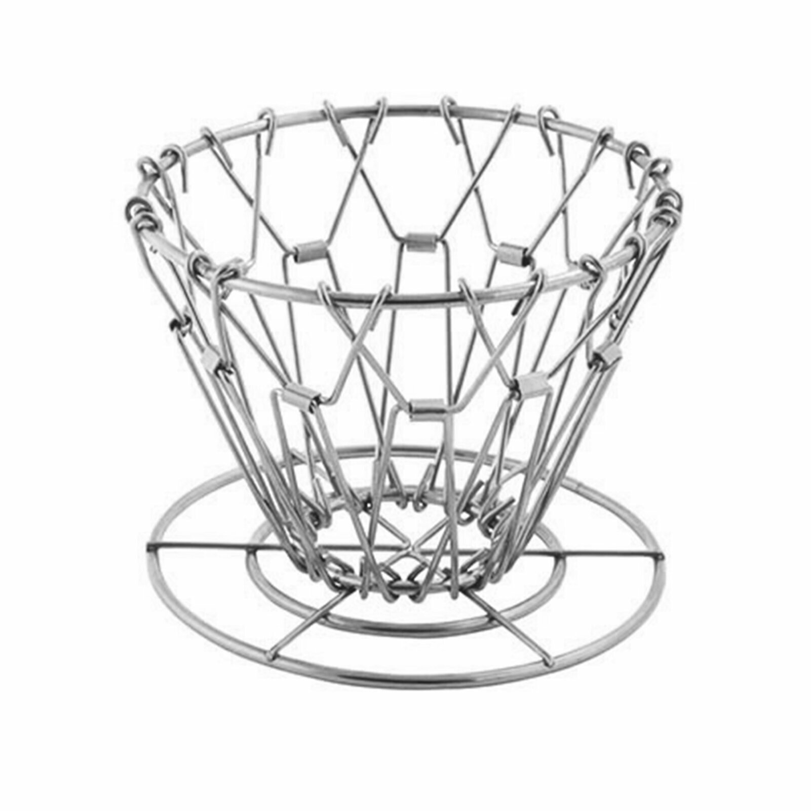 Collapsible Stainless Steel Coffee Dripper Filter Holder Stand для кемпинга, походов, пикника, дома, путешествий, цвет: Золотой / Серебристый (выбор), размер: 10 * 7см / 3.9 * 2.8дюйма, сложенный: 14.6 * 2.5см / 5.7 * 1.0дюйма, вес: около 100г / 3.5