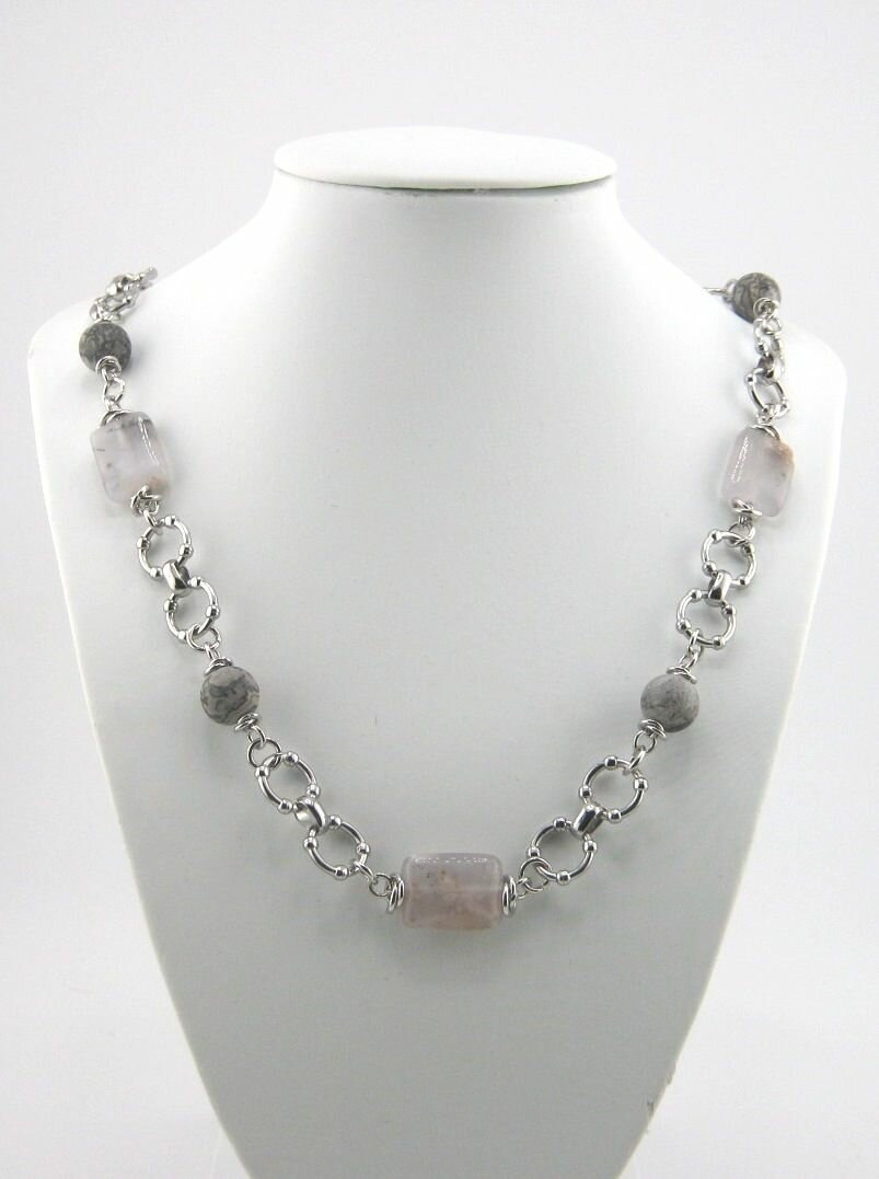 Колье, агат, яшма