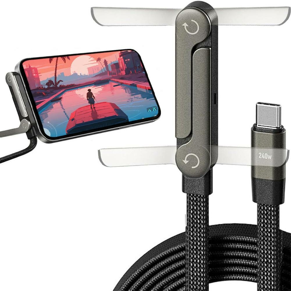 Сетевой кабель питания USB Type-C/USB Type-C, черный — фото 1