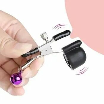 Стимулятор 18+ зажимы для сосков и клитора вакуумные прищепки для половых губ с вибрацией интимные