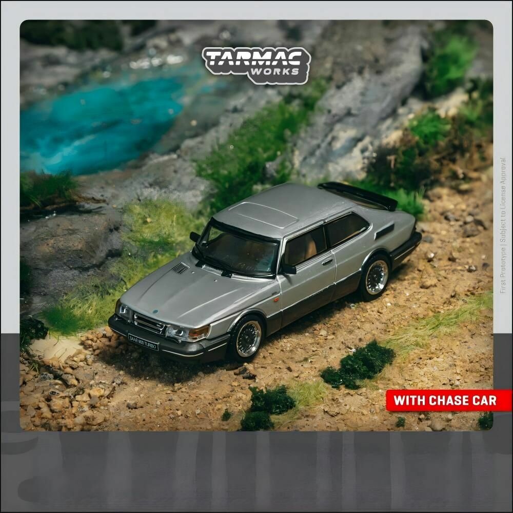 Машинка Tarmac Works TW 1:64 Saab 900 Turbo Silver T64G-056-SL Die-cast Alloy Car Model Collection Toy Gift