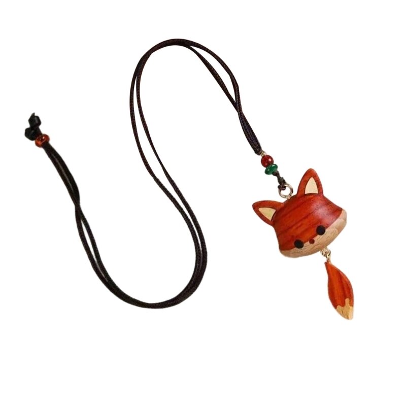 Изысканная подвеска-талисман с рисунком лисы ручной работы, идеально подходящая для украшения брелоков, сумок или транспортных средств, станет прекрасным подарком