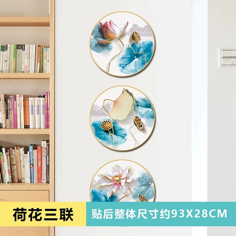 Теплые наклейки на стену в китайском стиле с лотосом, наклейки на окна, 3D фон для спальни, стены, новогодние наклейки