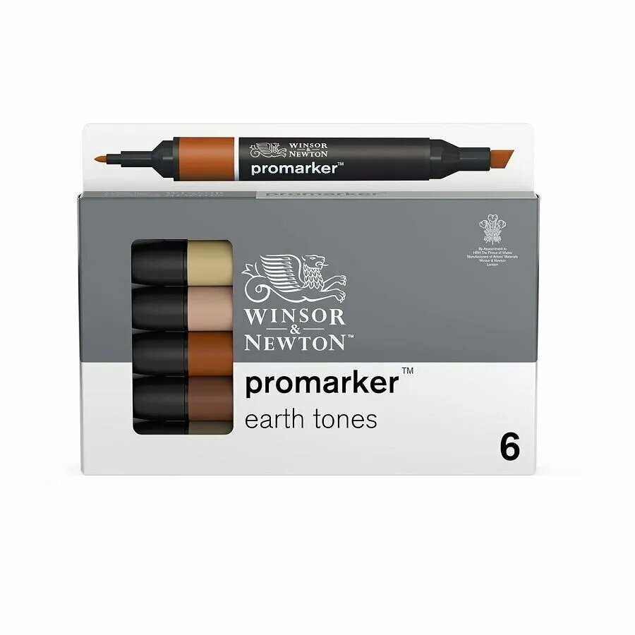 Winsor&Newton Набор маркеров Спиртовой, толщина: 6 мм, 6 шт. для скетчинга