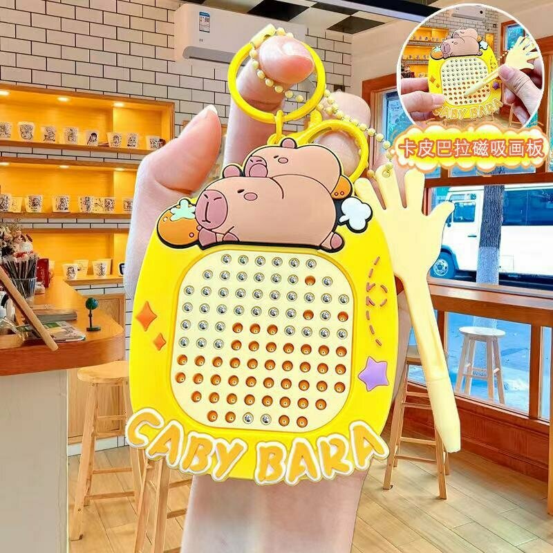 Милый брелок с магнитной стальной шариковой доской для рисования от Sanrio, игрушка для детей, подвеска для рюкзака, магнитная доска