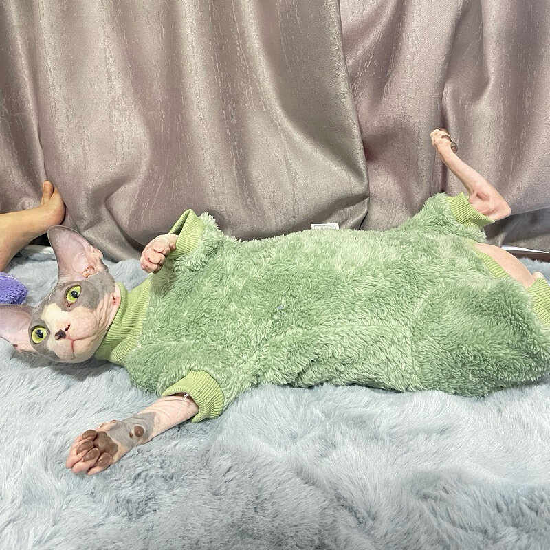 Горячие продажи одежды для безволосых кошек SG, утолщенная защита живота, одежда для четвероногих, одежда для сфинксов, одежда для Девона на осень и зиму, двусторонний флис, удобная